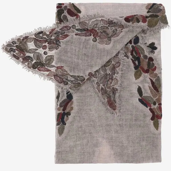 Faliero Sarti Ariko Wool Blend Scarf With Embroidery