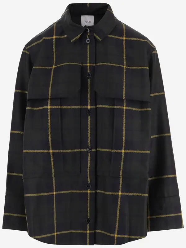 PATOU Checked Wool Shirt With Pockets