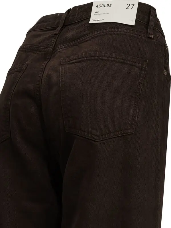 AGOLDE Ren' Wide Leg Jeans - Brown