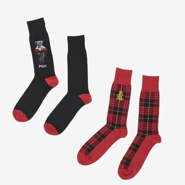 Polo Ralph Lauren Stretch Cotton Blend Socks In A Pack Of Two Pairs - Multi