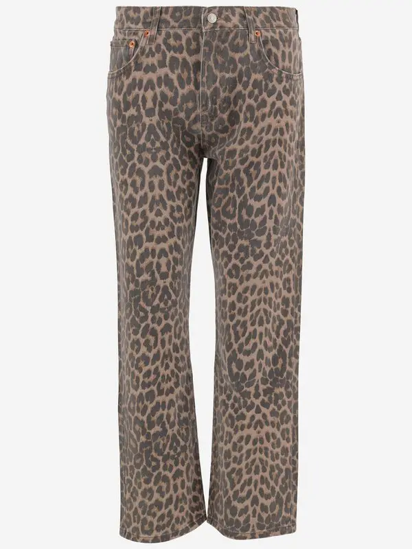 RE/DONE Cotton Jeans With Animal Print