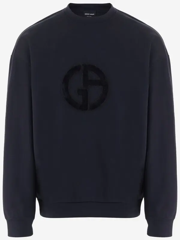 Giorgio Armani Cotton Blend Sweatshirt With Logo