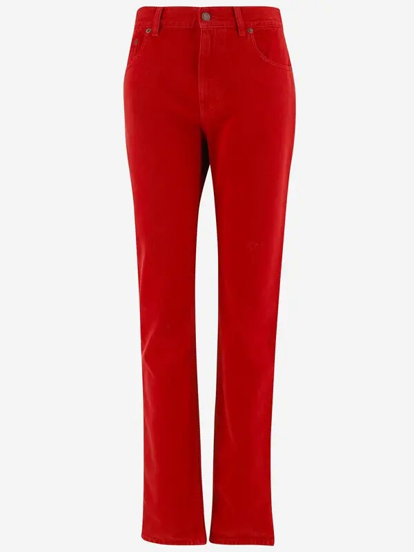 Chloé Slim Fit Cotton Denim Jeans - Red
