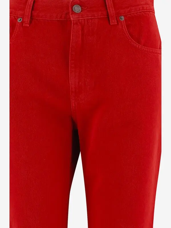 Chloé Slim Fit Cotton Denim Jeans - Red