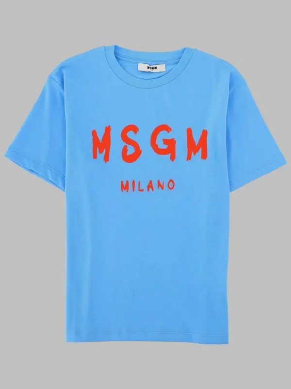 MSGM T Shirt A Manica Corta Con Stampa Logo