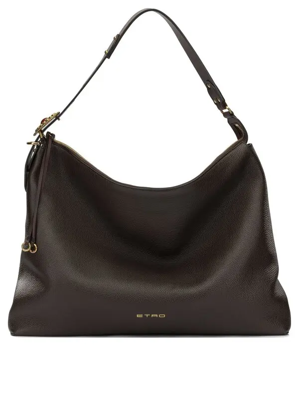 Etro Large Leather Shoulder Bag - Brown