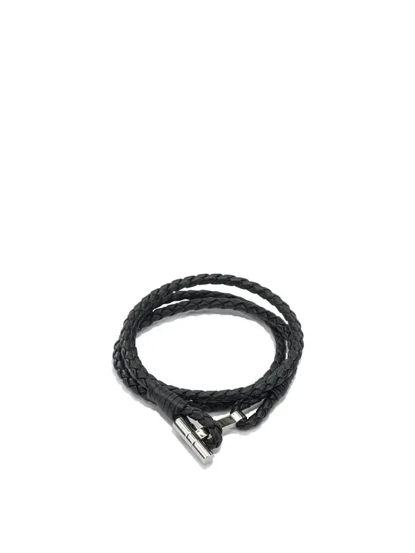TOM FORD Braided Leather Bracelet - Black