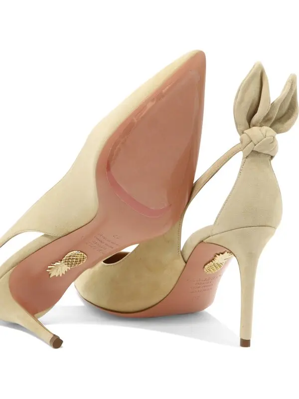 AQUAZZURA Bow Tie 85 Mm' Décollet - Beige