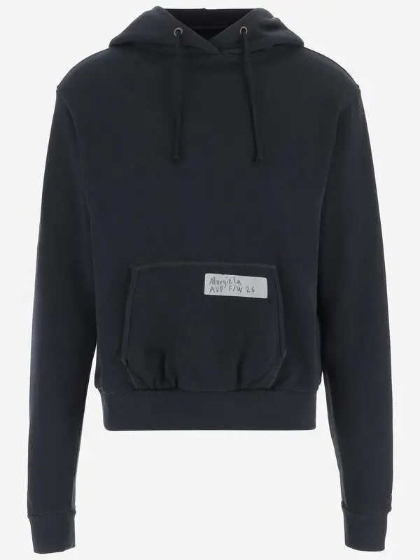 MAISON MARGIELA Cotton Hoodie With Logo - Navy