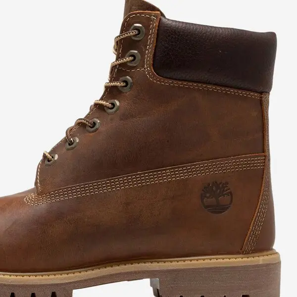 Timberland Premium 6 Inch Leather Ankle Boots With Logo - Brown