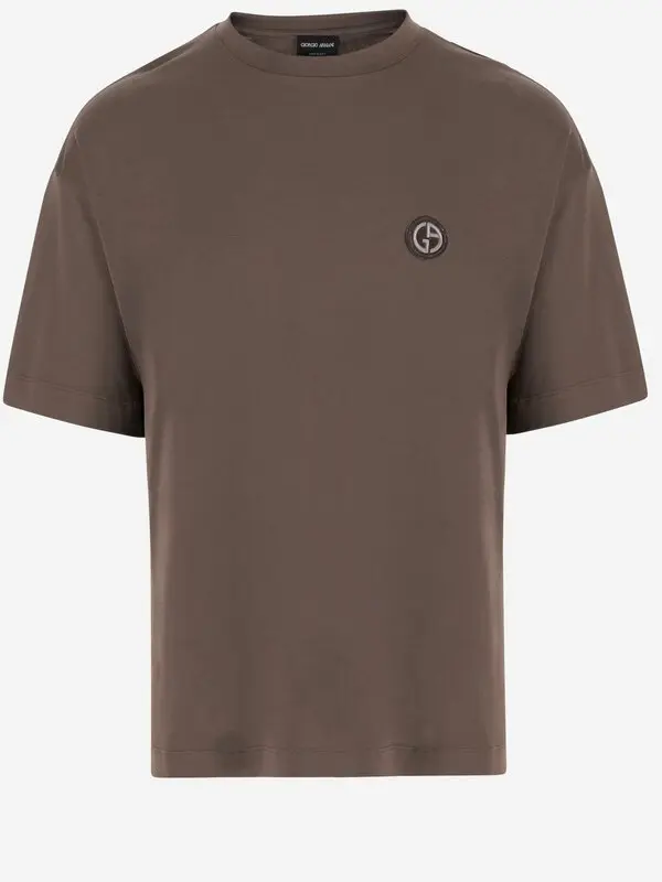 Giorgio Armani Cotton Blend T Shirt With Logo