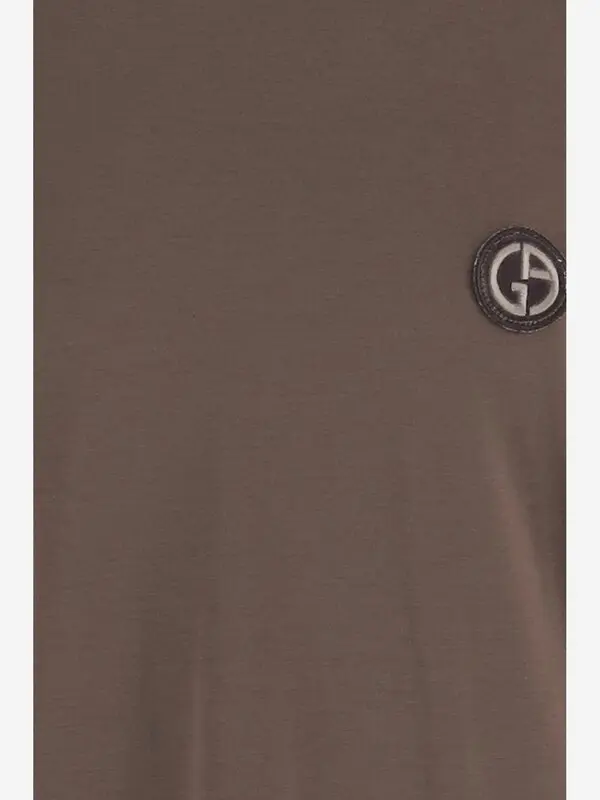 Giorgio Armani Cotton Blend T Shirt With Logo