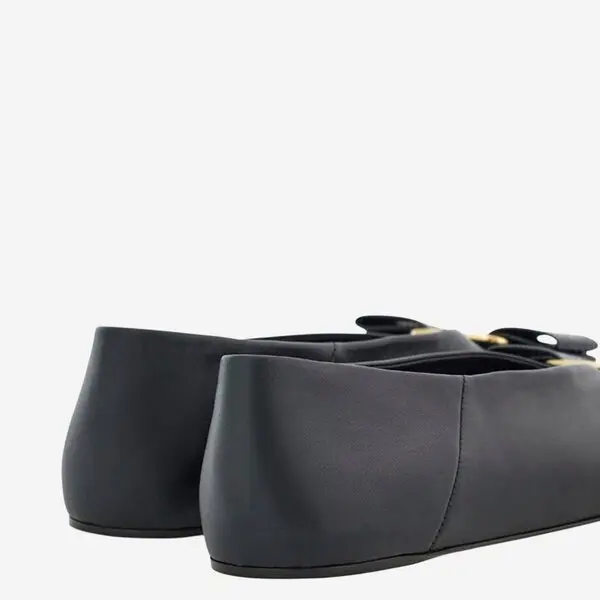 FERRAGAMO Vanna Leather Ballerina Flats