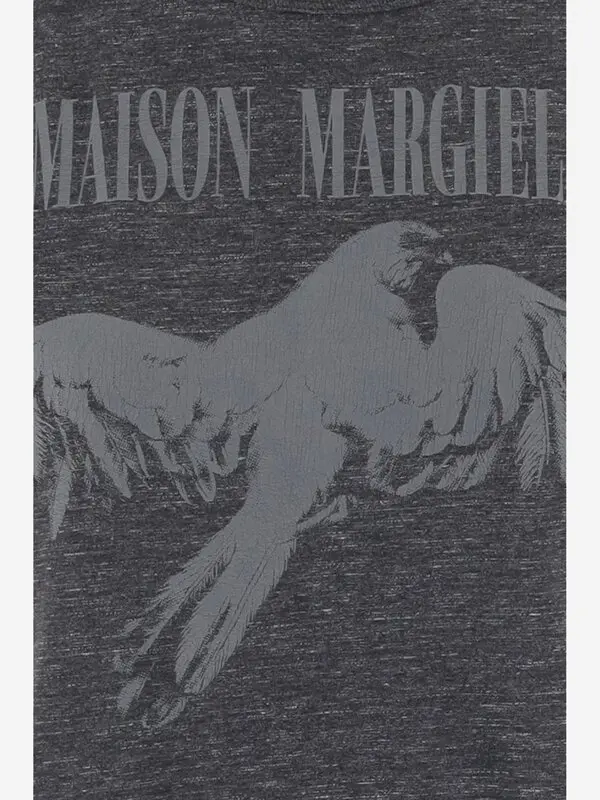 MAISON MARGIELA Cotton T Shirt With Logo - Grey