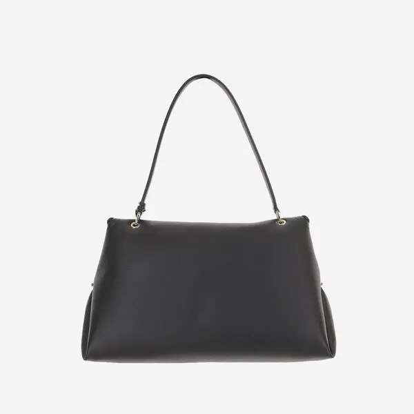 FERRAGAMO Leather Bag With Logo - Black