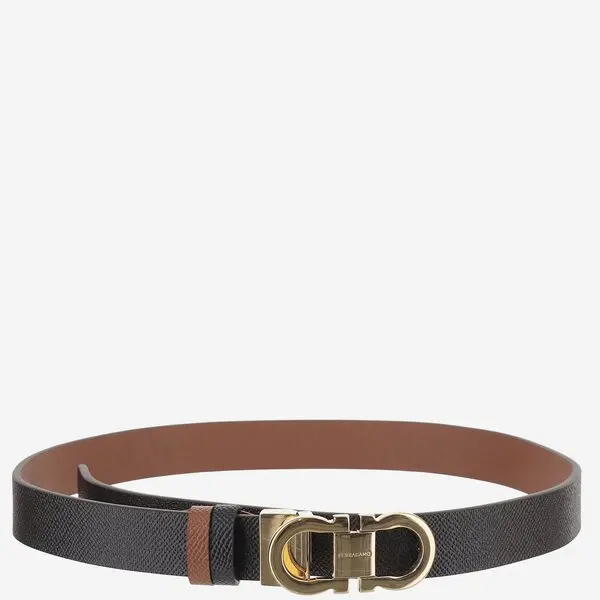 FERRAGAMO Reversible Hook Belt - Black