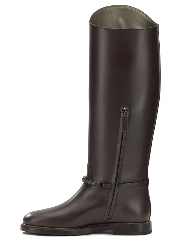 Brunello Cucinelli Monili' Knee High Boots - Brown
