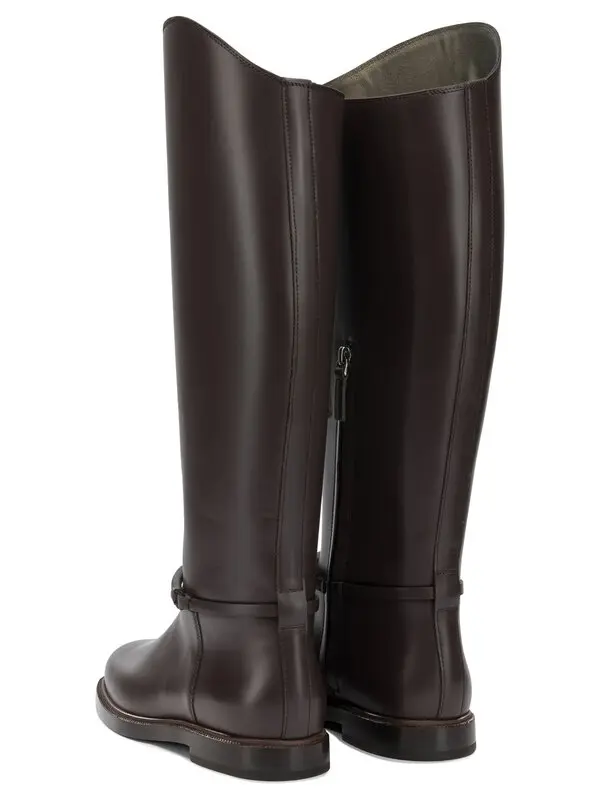 Brunello Cucinelli Monili' Knee High Boots - Brown