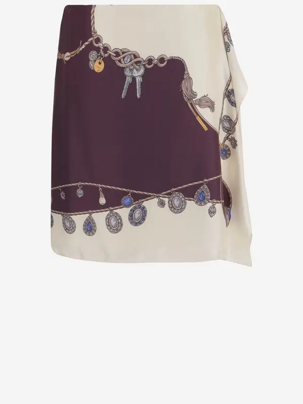 Versace Printed Silk Twill Skirt