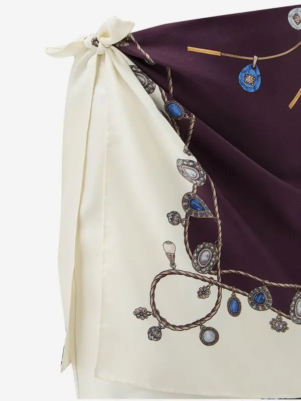 Versace Printed Silk Twill Skirt
