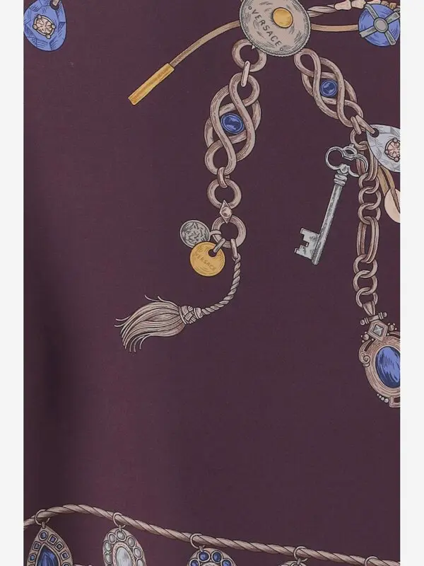 Versace Printed Silk Twill Skirt