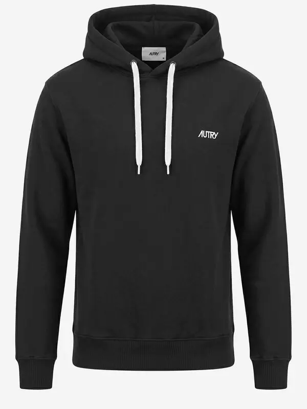 AUTRY Cotton Hoodie With Logo - Black