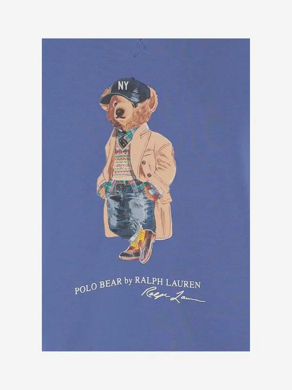 Polo Ralph Lauren Cotton Blend Sweatshirt With Polo Bear Print - Navy