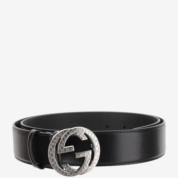Gucci Gg Leather Belt - Black