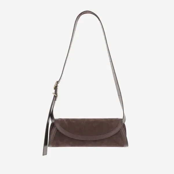 JIL SANDER Small Suede Cannolo Bag - Brown