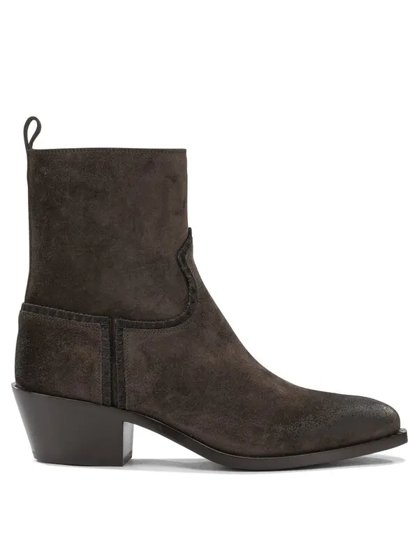 Sartore Velour 45 Mm' Ankle Boots With Zipper