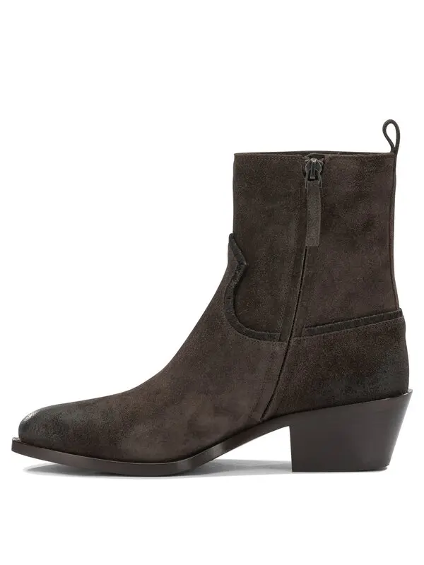 Sartore Velour 45 Mm' Ankle Boots With Zipper