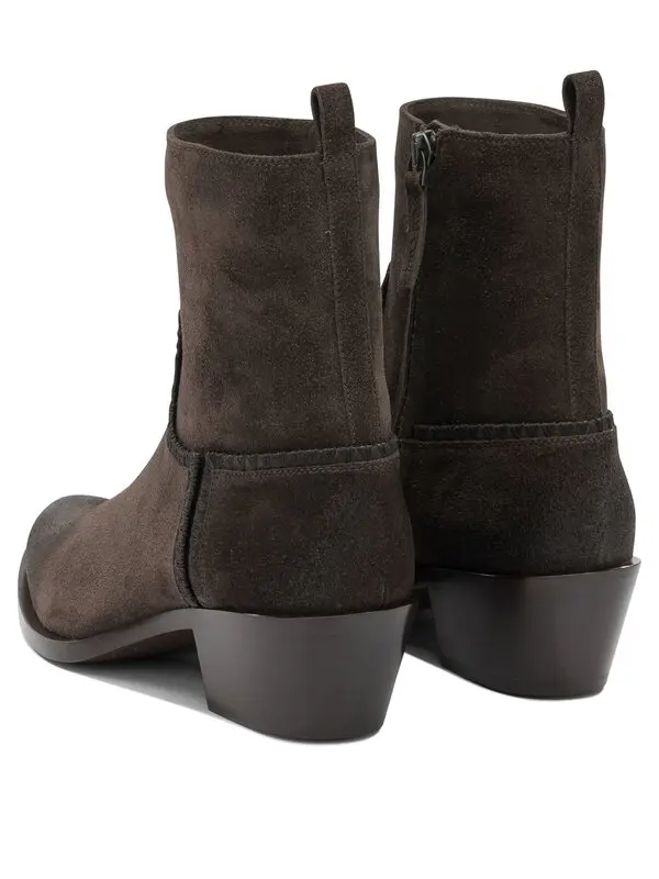 Sartore Velour 45 Mm' Ankle Boots With Zipper