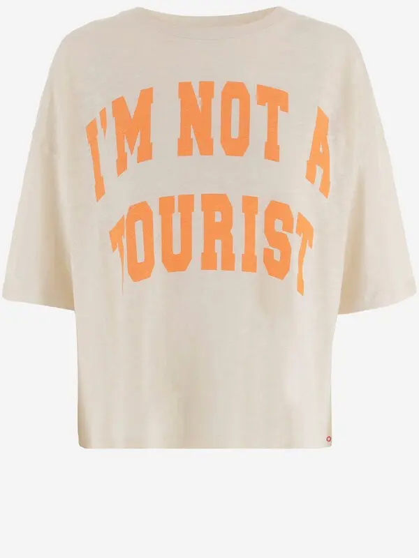 ONE TEE Cotton T Shirt With Logo Print