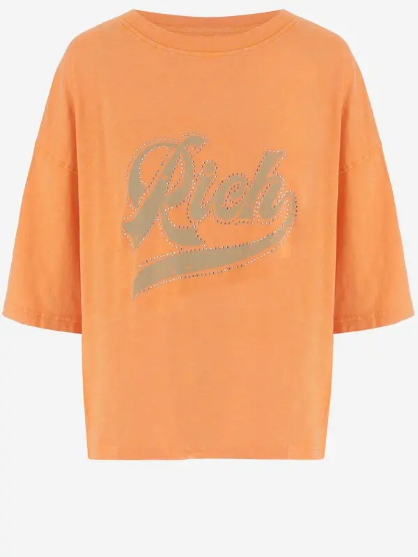 ONE TEE Cotton T Shirt With Logo Print