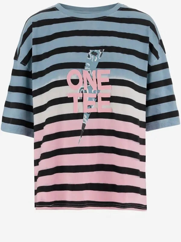 ONE TEE Cotton T Shirt With Logo Print