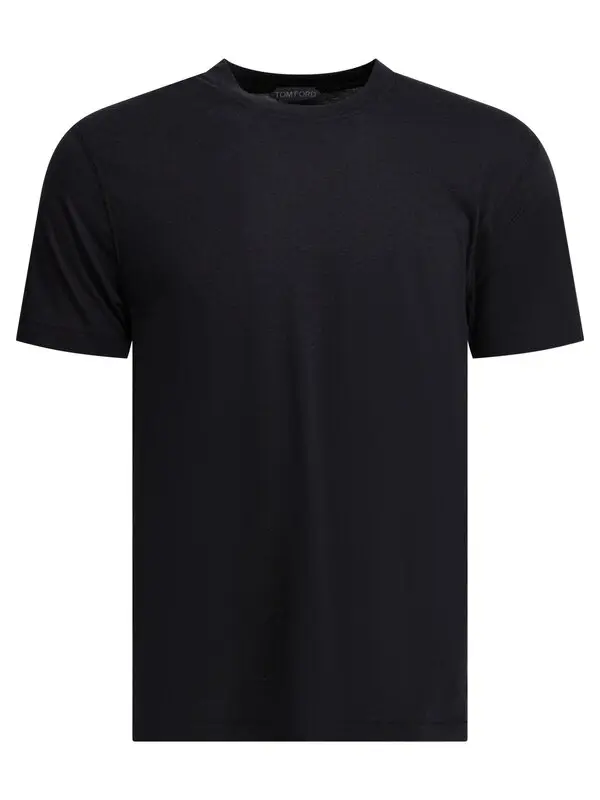 TOM FORD Round Neck T Shirt Made Of Lyocell - Black