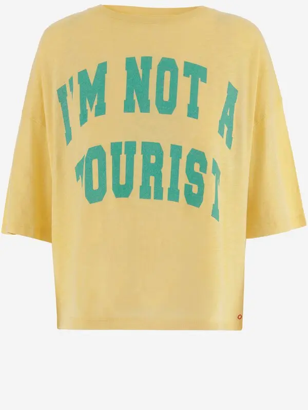 ONE TEE Cotton T Shirt With Logo Print