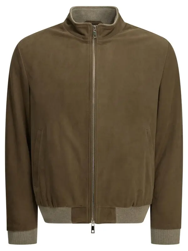 ALTUM Padded Suede Bomber Jacket
