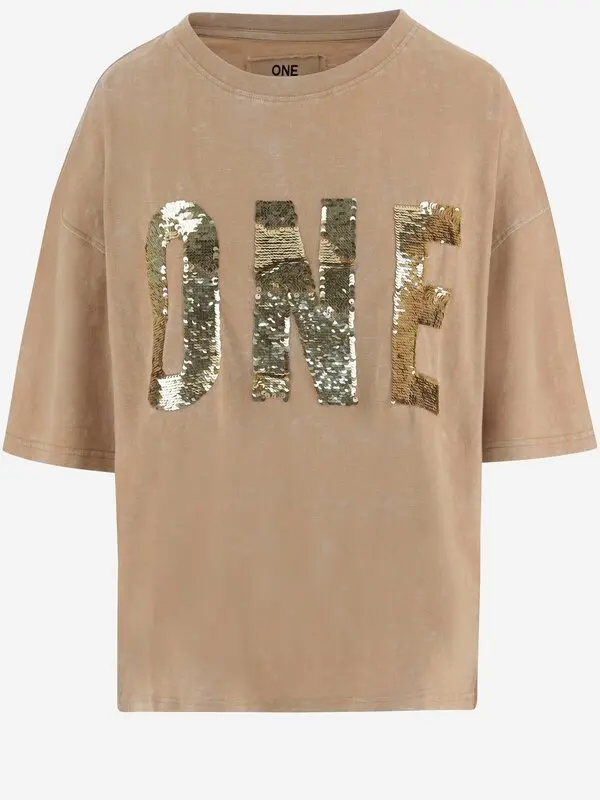 ONE TEE Cotton T Shirt With Logo