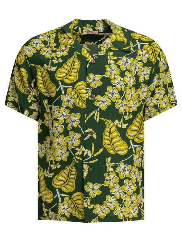 SUN SURF Plumeria Blossoms' Casual Shirt - Green