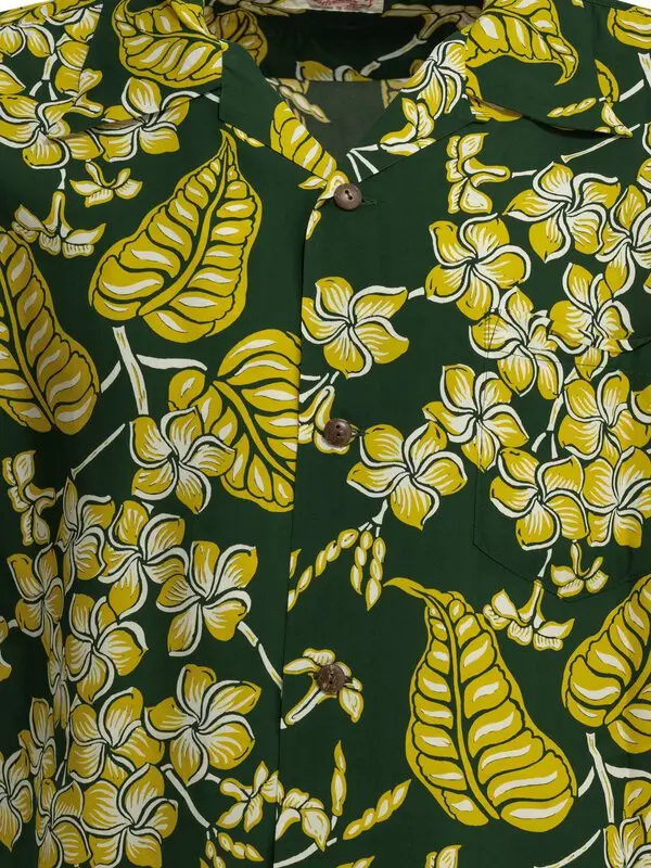 SUN SURF Plumeria Blossoms' Casual Shirt - Green