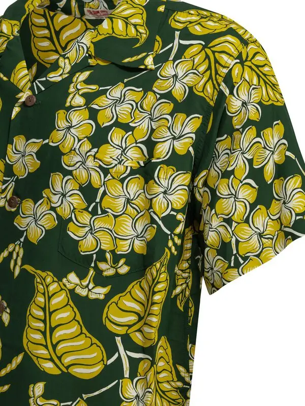 SUN SURF Plumeria Blossoms' Casual Shirt - Green