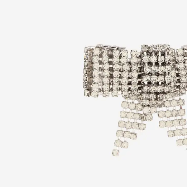 Lisa C Brass Brooch With Bow Shaped Crystals