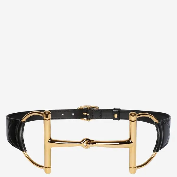 Gucci Wide Belt With Oversized Clasp - Black