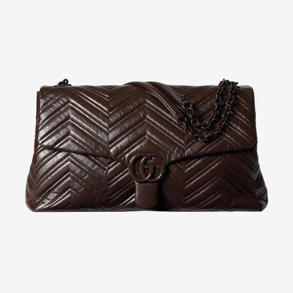 Gucci Gg Marmont Shoulder Bag - Marrone Scuro