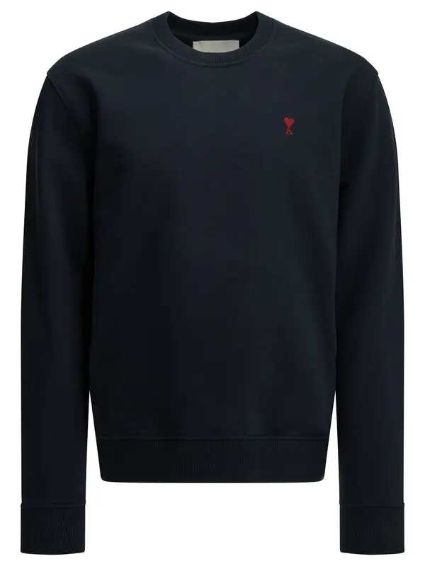 AMI Paris De Coeur' Crewneck Sweatshirt - Blue
