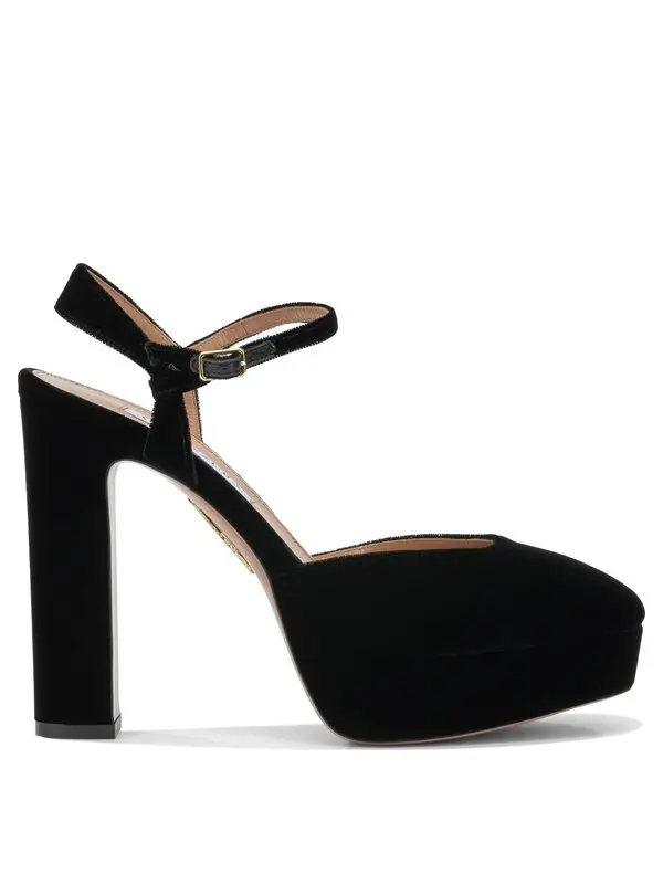 AQUAZZURA Amira Plateau 110 Mm' Slingback - Black