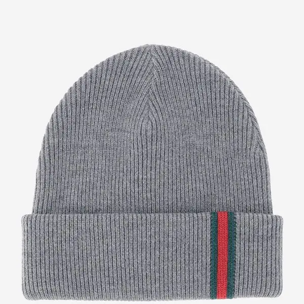 Gucci Wool Beanie With Webbed Ribbon