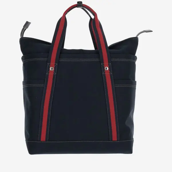Gucci Printed Fabric Bag Medium Web Detail - Navy