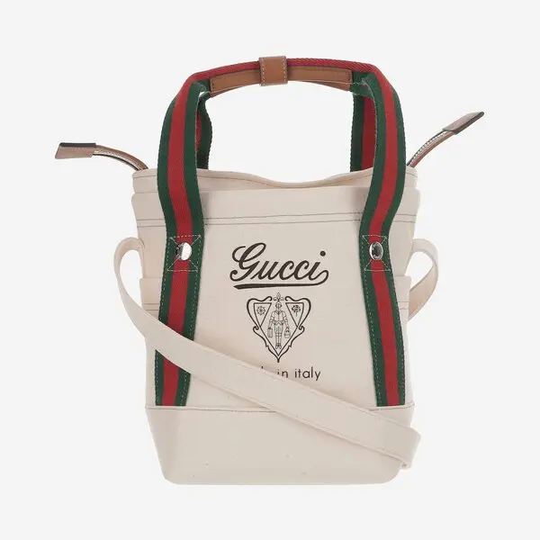 Gucci Printed Fabric Bag Medium Web Detail